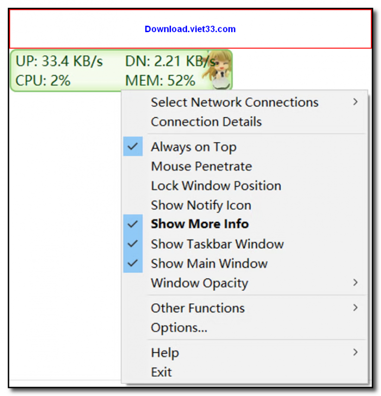 download TrafficMonitor - Công cụ theo dõi lưu lượng mạng, tốc độ upload/download, nhiệt độ CPU ...