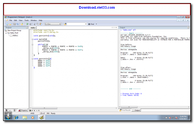 Download WinAVR - Công cụ lập trình vi điều khiển AVR