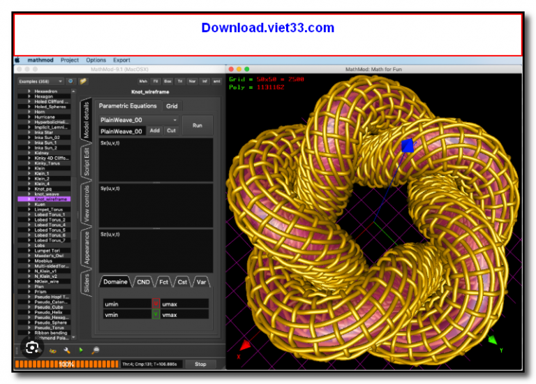 Download MathMod– Phần mềm mô phỏng toán học 3D mạnh mẽ, trực quan